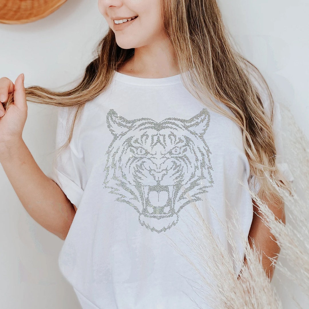 Vintage Tiger Rhinestone T-shirt: Embellished Graphic Tee - Etsy