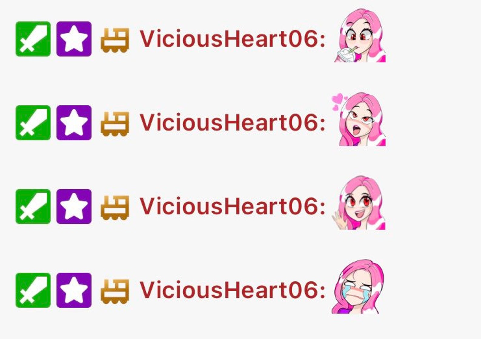 Twitch Discord Emotes Bundle 12 Waifu Bubblegum | Etsy