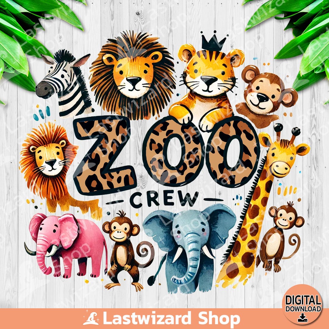 Zoo Crew PNG: Safari Animals Clipart (digital Download) - Etsy