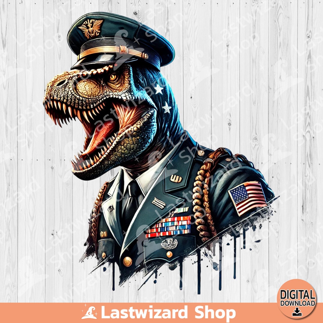 T-rex Military PNG, USA Soldier Sublimation Design, Watercolor Soldier ...