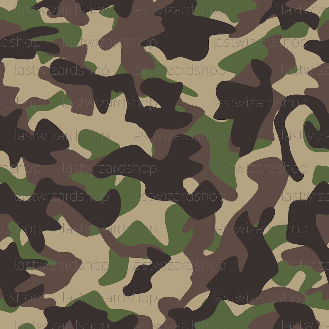 Green Camo Seamless Pattern: Military Jungle Army Design (digital ...