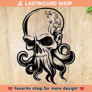 Octopus Skull Svg, Pirate Svg Png Dxf, Kraken Svg Skull Svg, Anchor Svg ...