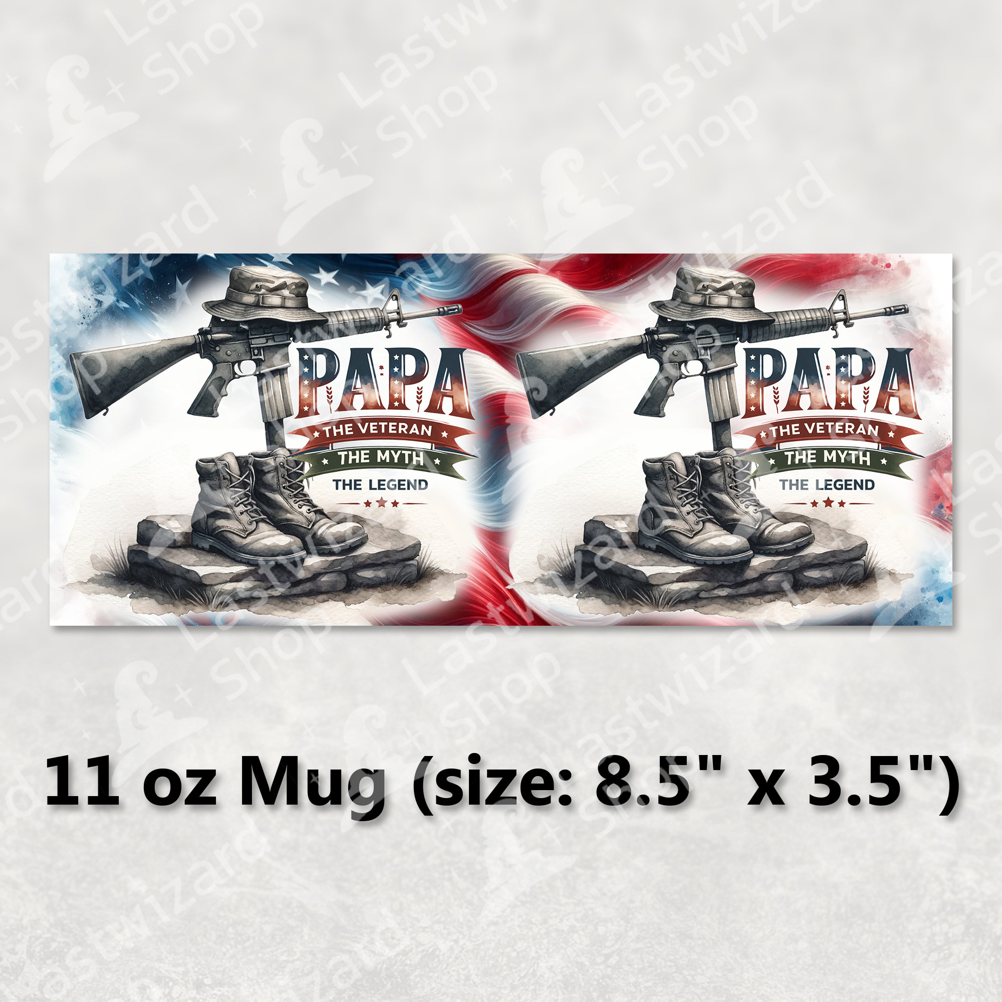 Papa Veteran Mug Wrap Sublimation Design for Grandchildren of Veterans ...