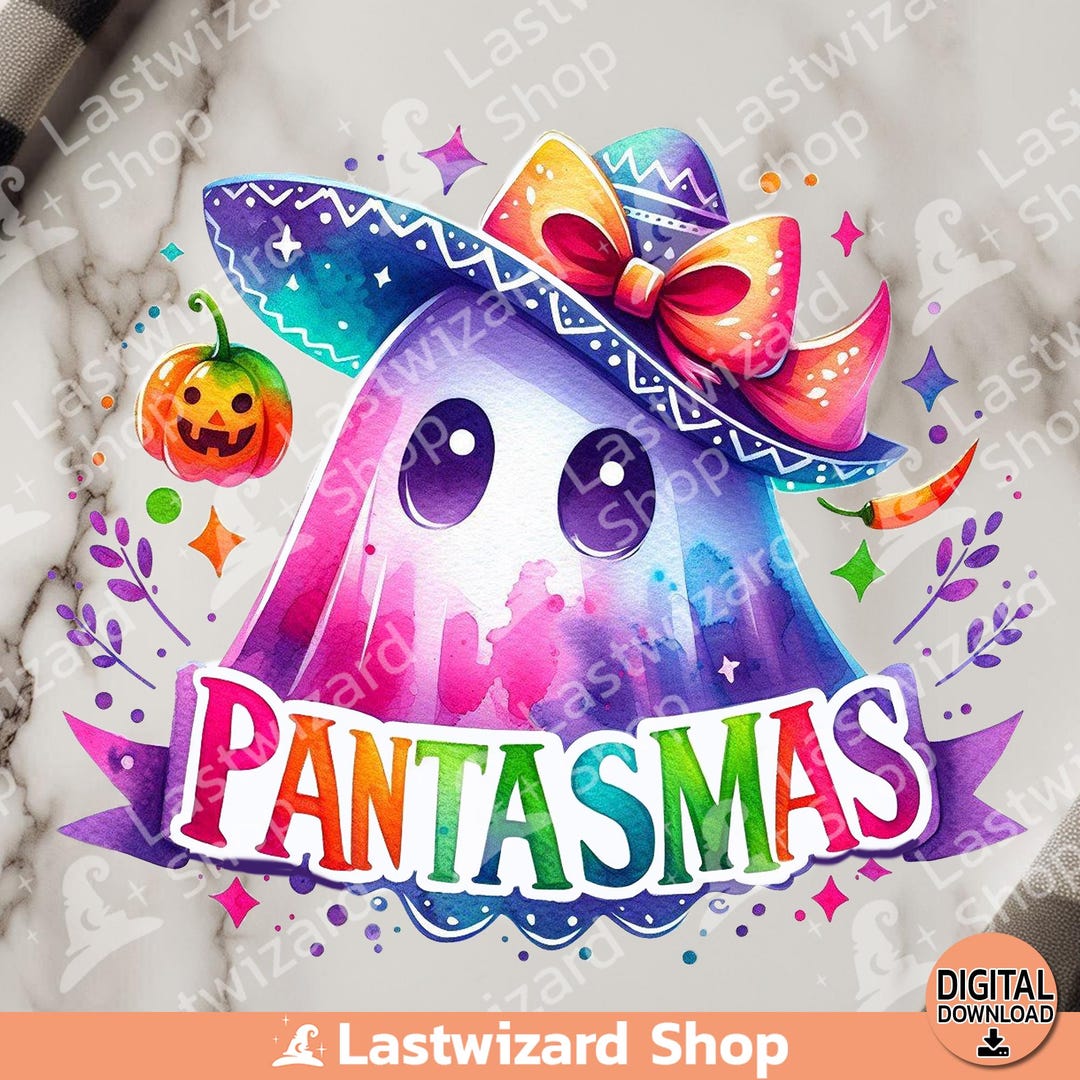 Watercolor Mexican Ghost Png: Halloween Clipart (digital Download) - Etsy