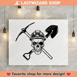 Mining Skull Svg Png Dxf, Miner Dad Svg, Skilled Work Svg, Mining Tools ...