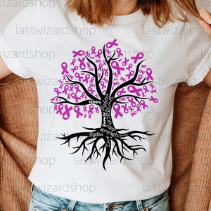Breast Cancer Tree Svg, Cancer Awareness Svg, Pink Ribbon Svg, Tree of ...