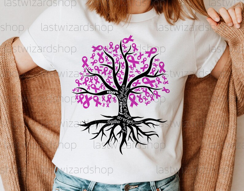 Breast Cancer Tree Svg Cancer Awareness Svg Pink Ribbon Svg | Etsy Canada