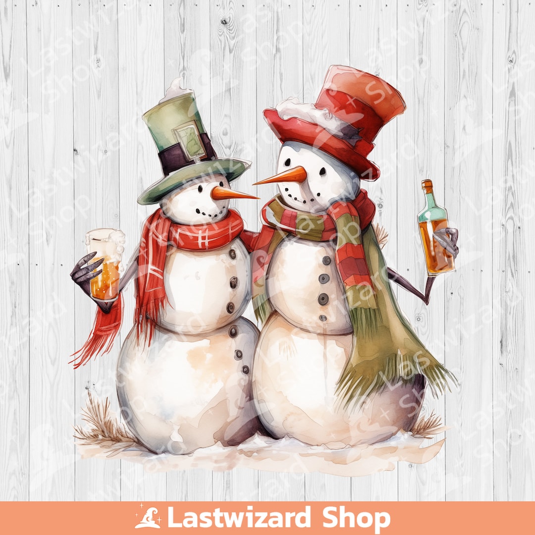 Tipsy Snowman Drinking Beer Png Sublimation Design, Funny Snowman ...