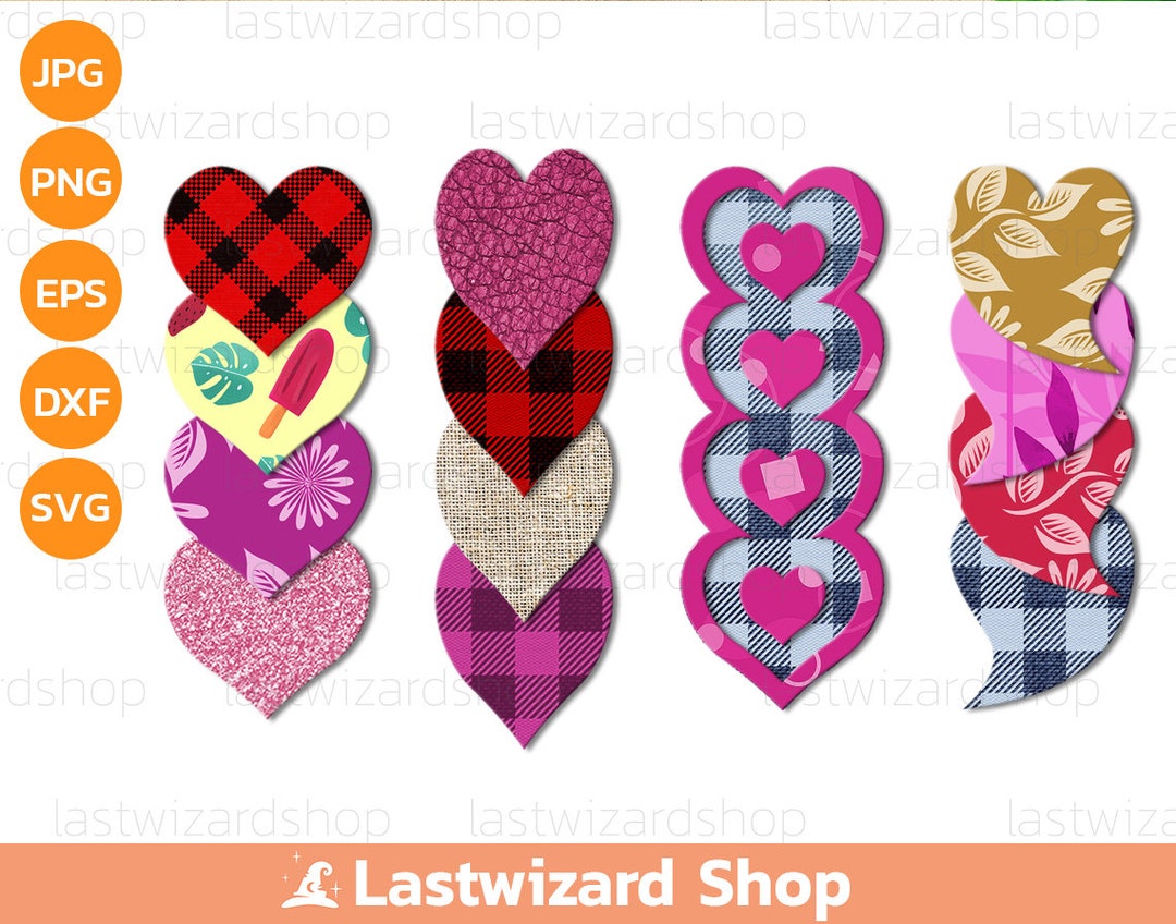 Valentines Heart Snap Clip Svg, Love Svg, Layered Heart Svg, Template ...