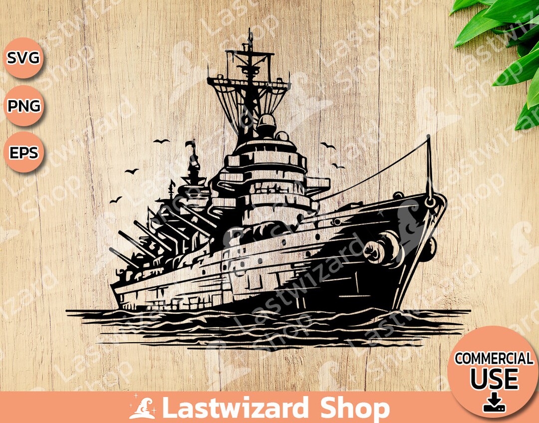 Navy Battleship Svg Png File Military War Battle Ship Svg - Etsy Canada