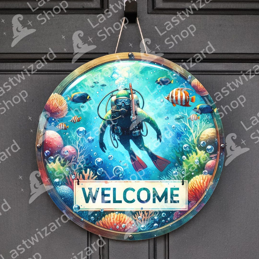 Diver Welcome Sign PNG, Scuba Diving Door Hanger (digital Download) - Etsy