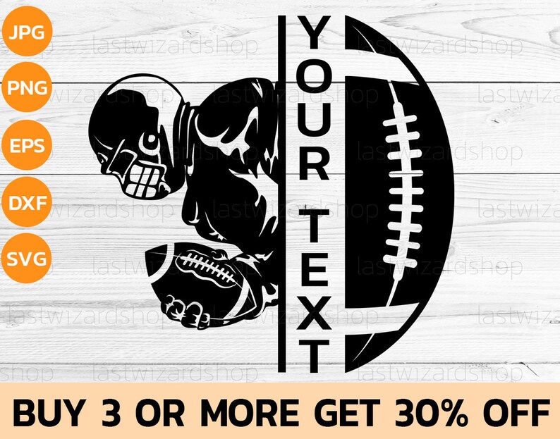 Half Football Half Player Svg Football Season Svg Football | Etsy