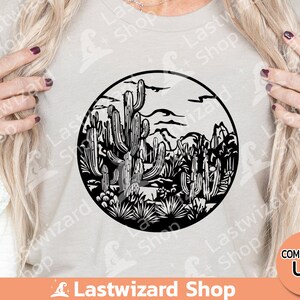 Boho Cactus Desert Scene SVG PNG: Cricut, Silhouette - Etsy