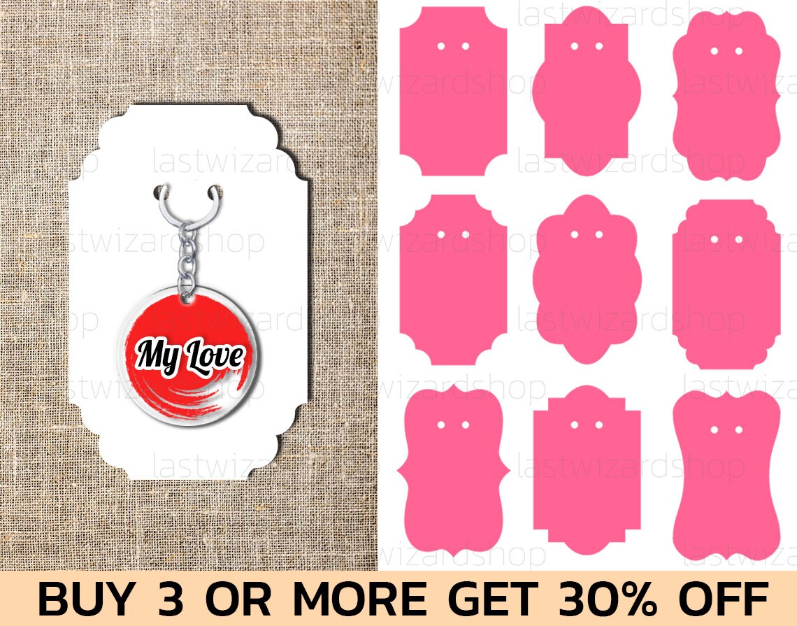 Keyring Display Card Svg Key Ring Tag Svg Keychain Packaging - Etsy