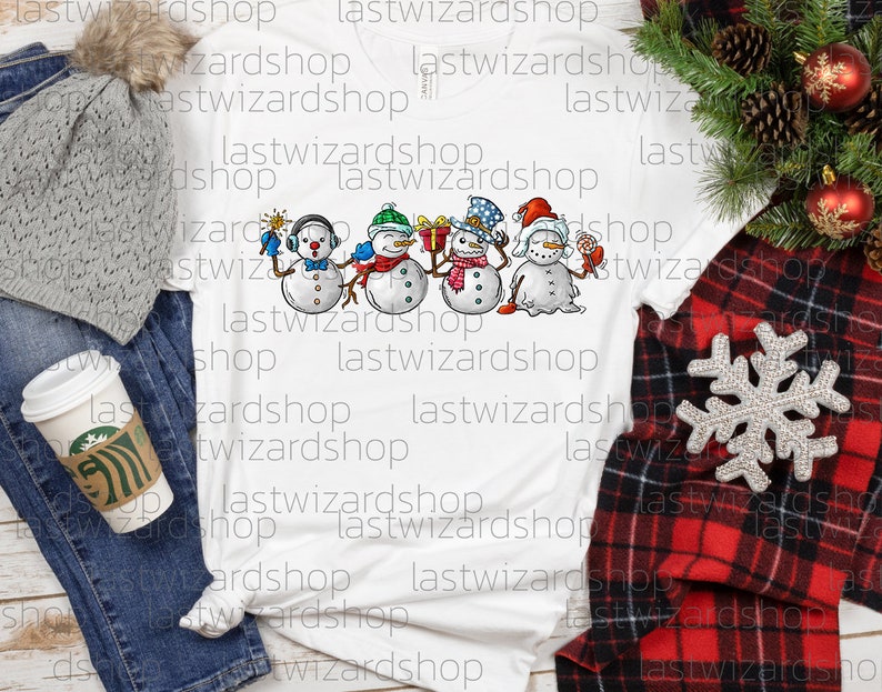 Snomies Png Cute Snowman Png Four Snowman Png Let It Snow | Etsy