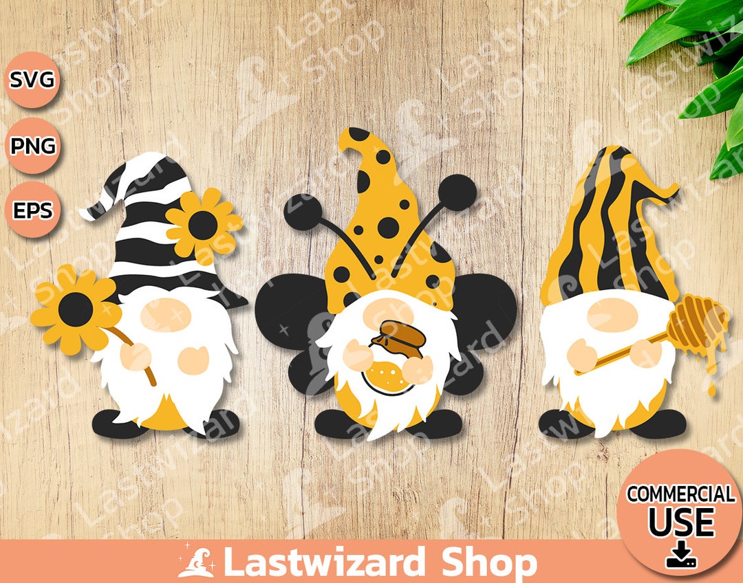 Bee Gnome With Sunflower Svg, Honey Comb Svg, Gnome Bee Keeper Svg, Bee ...
