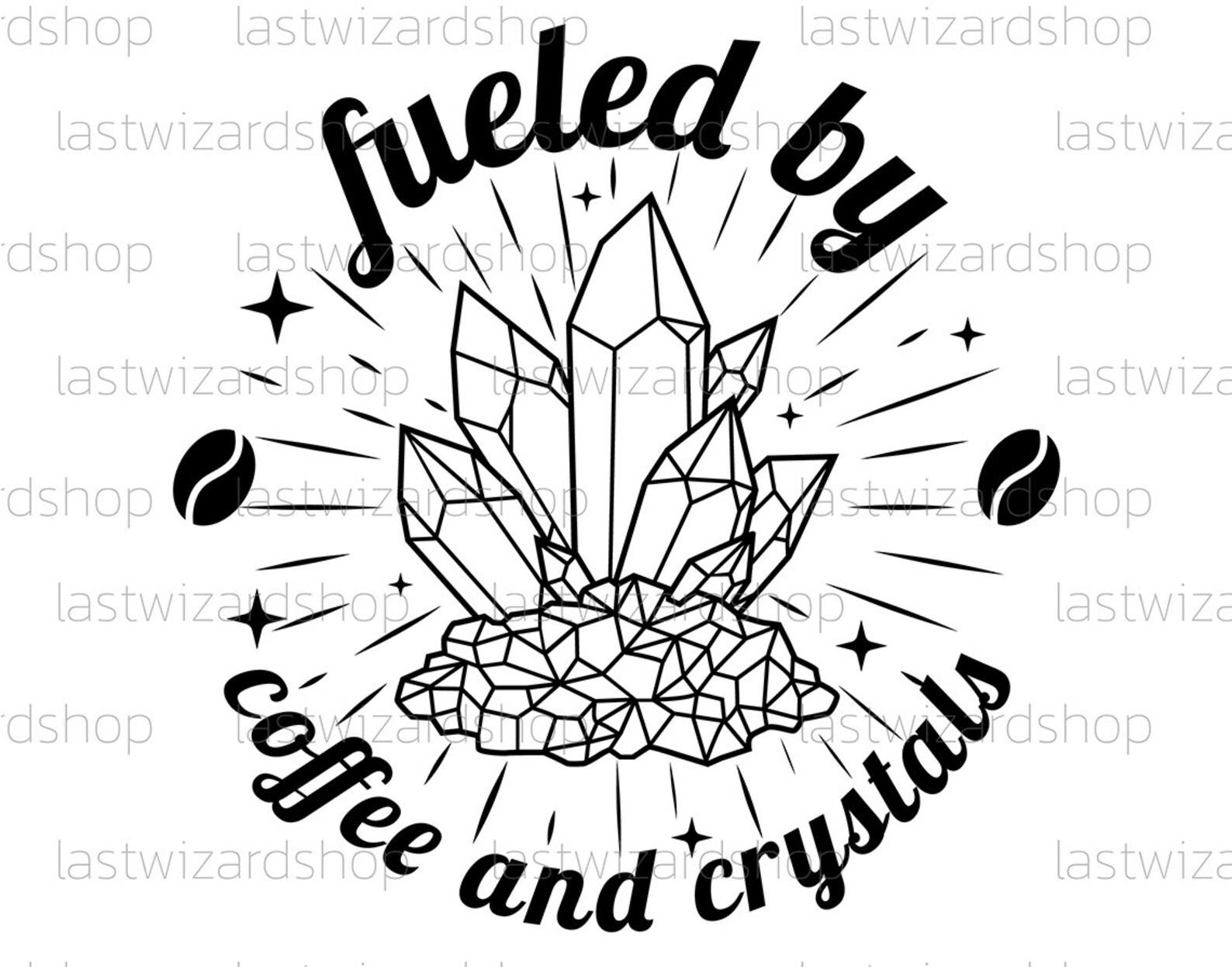 Fueled by Coffee and Crystals Svg Witchcraft Svg Spiritual | Etsy