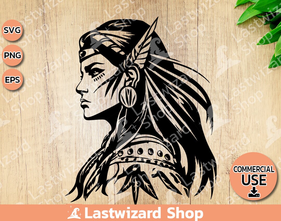 Native American Warrior Girl Svg Indigenous Svg Native Home - Etsy
