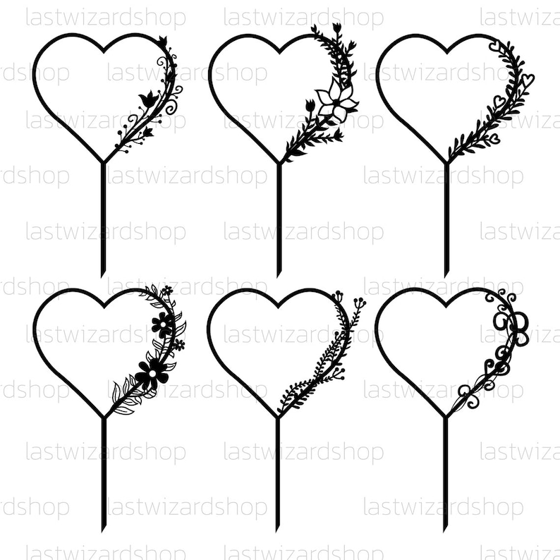 Heart Frame Cake Topper Svg Bundle Valentines Frame Svg - Etsy