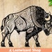 American Bison Buffalo With Aztec Pattern Svg, American Bison, Wild ...