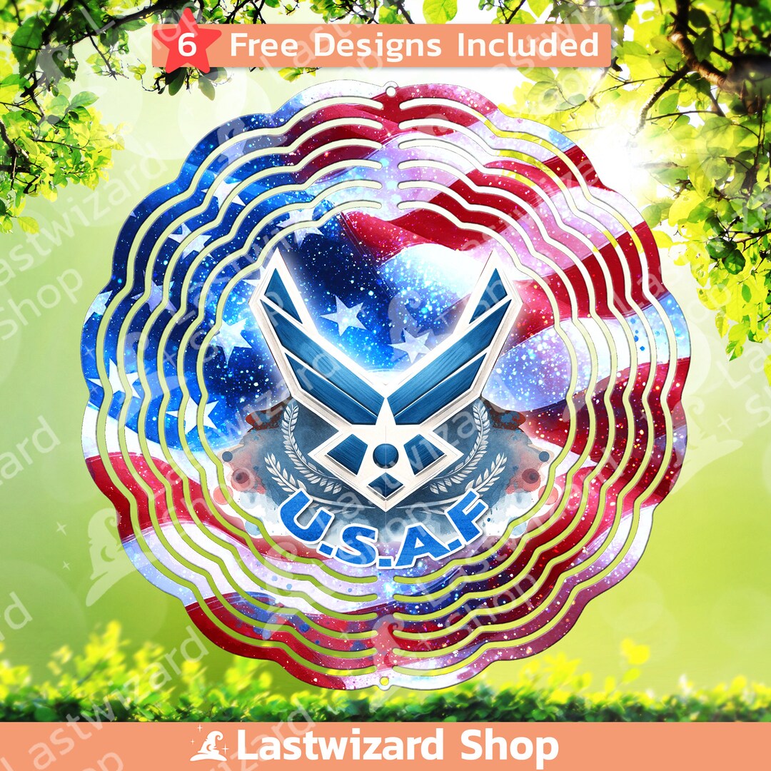 USAF Wind Spinner Sublimation Design, 4th of July Independence Day Yard ...