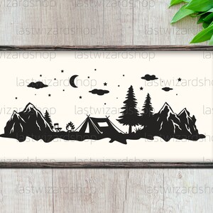 Tent in Forest Svg, Camping, Outdoors, Camper in Forest Svg, Mountains ...