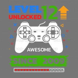 Birthday Boy Gamer Level Up 12 Svg Level 12 Unlocked Svg12 | Etsy