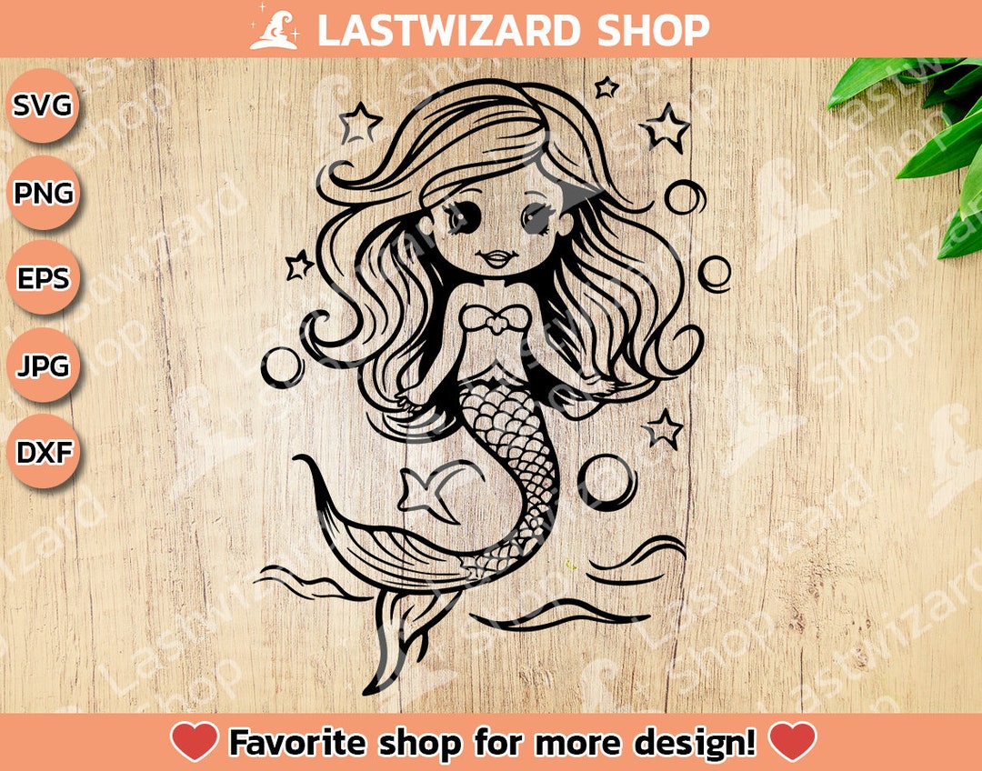 Cute Mermaid Svg, Sea Svg, Ocean Svg, Back to School Svg, Summer Svg ...