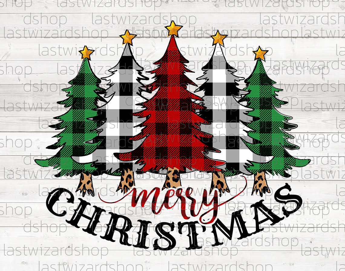 Red Buffalo Plaid Christmas Trees Png White Buffalo Plaid - Etsy