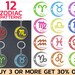 12 Zodiac Keychain Sign Svg Bundle Astrology Svg Horoscope | Etsy