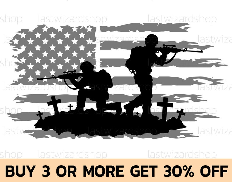 Soldiers American Flag Svg Distressed USA Flag Svg Memorial | Etsy