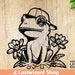Frog With Cap and Flower Svg Swamp Svg Frog Sound Svg - Etsy