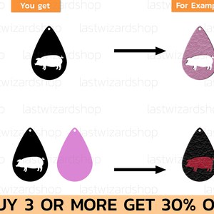 Pig Earrings Svg Stacked Earring Svg Faux Leather Earrings - Etsy