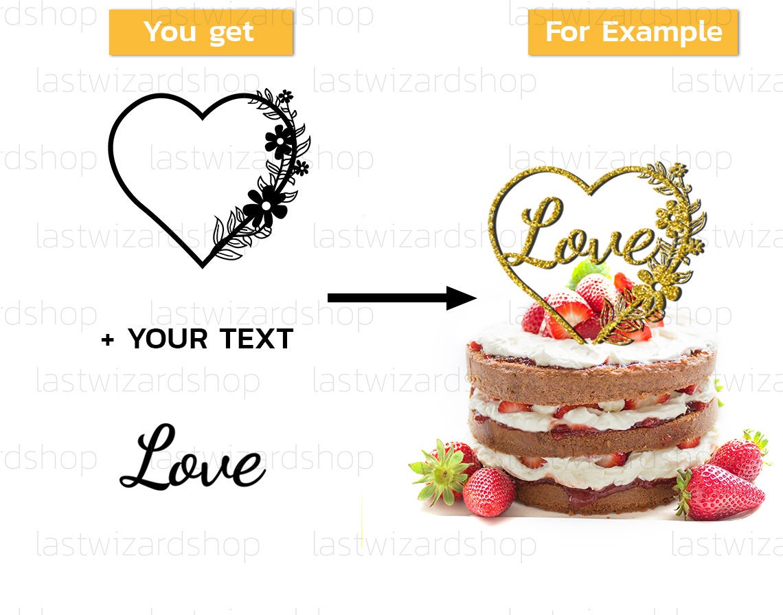 Heart Frame Cake Topper SVG Bundle: Floral Wreaths (digital Files) - Etsy