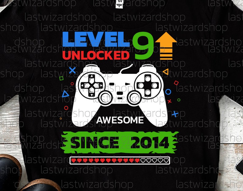 Birthday Boy Gamer Level 9 Svg Level 9 Unlocked Svg 9 Years - Etsy
