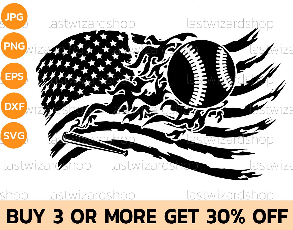 Baseball Distressed American Flag Svg Baseball Team Svg - Etsy