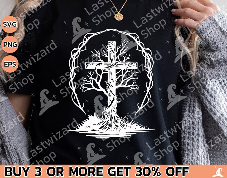 Cross Tree With Chain Svg Jesus Svg Christian Svg Gothic - Etsy