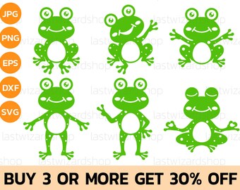 Frog Monogram Svg - Etsy