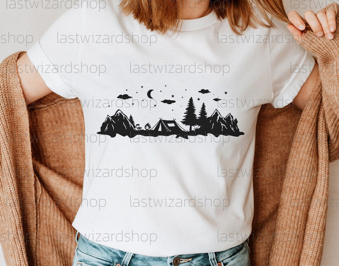 Tent in Forest Svg Camping Outdoors Camper in Forest Svg - Etsy