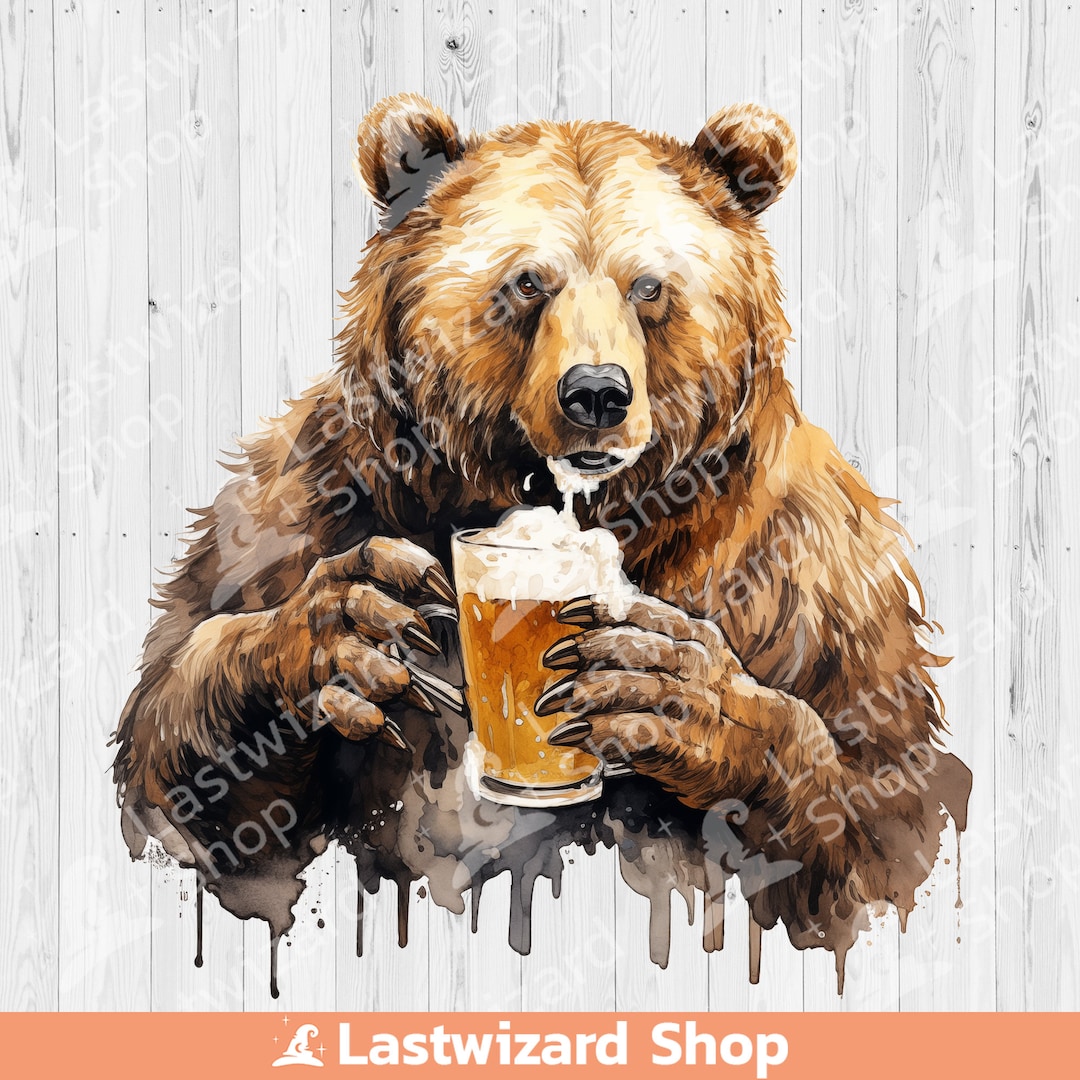 Bear drinking beer Png Sublimation National Park Clip art - Etsy.de