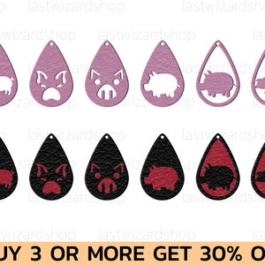 Pig Earrings Svg Stacked Earring Svg Faux Leather Earrings - Etsy