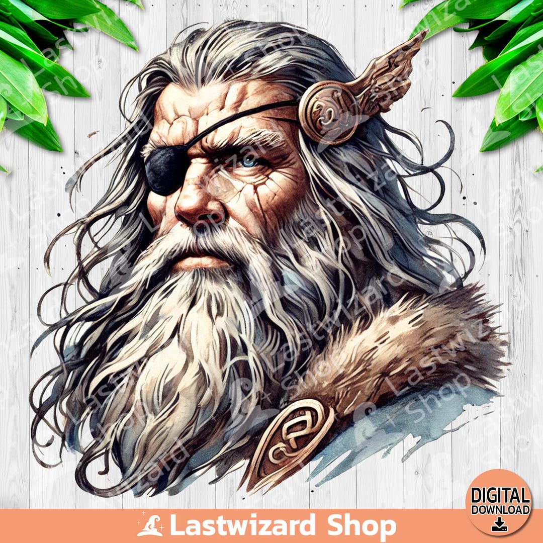 Odin Portrait PNG: Viking Norse God Clipart (digital Download) - Etsy