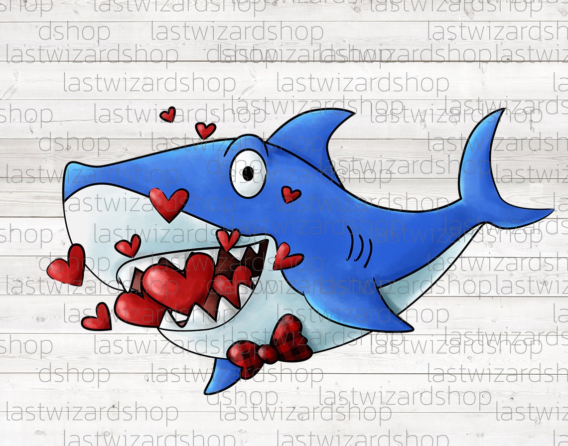 Shark Valentines Png Boys Valentines Png Shark Clipart Kids - Etsy
