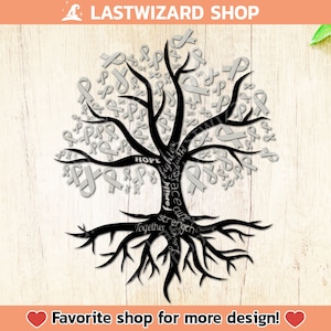 Lung Cancer Tree Svg, Cancer Awareness Svg, White Pearl Ribbon Svg ...