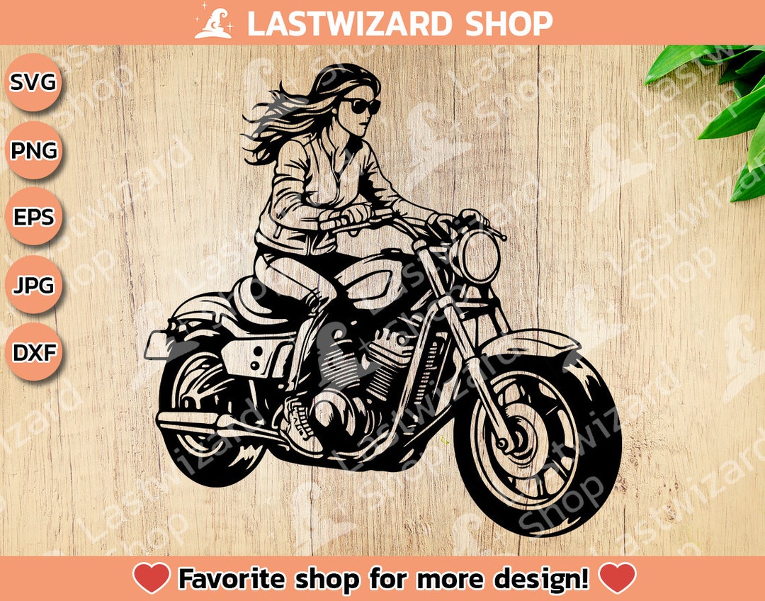 Female Ride Motorcycle Svg Png Dxf Biker Tours Svg Bike - Etsy