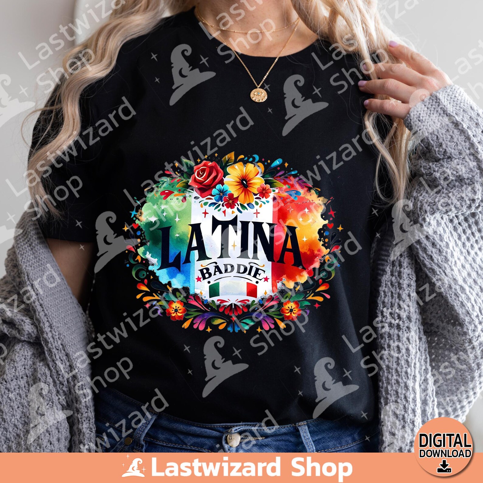 Latina Baddie PNG: Watercolor Mexican Clipart (digital Download) - Etsy