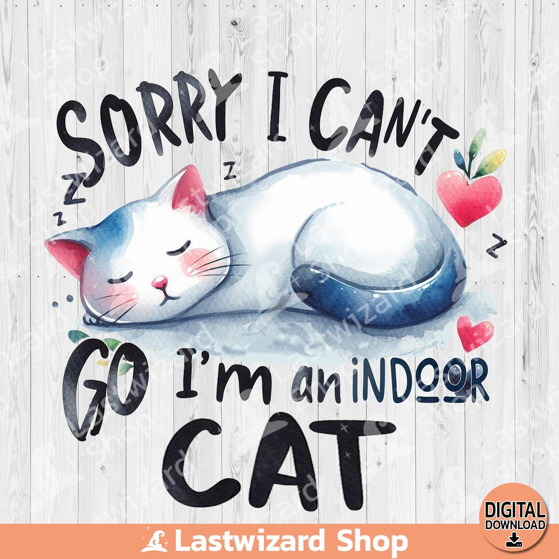 Indoor Cat Meme PNG: Funny Watercolor Clipart (digital Download) - Etsy