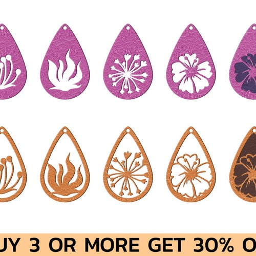 Love Tear Drop Earrings SVG Valentine Heart Earring Svg | Etsy