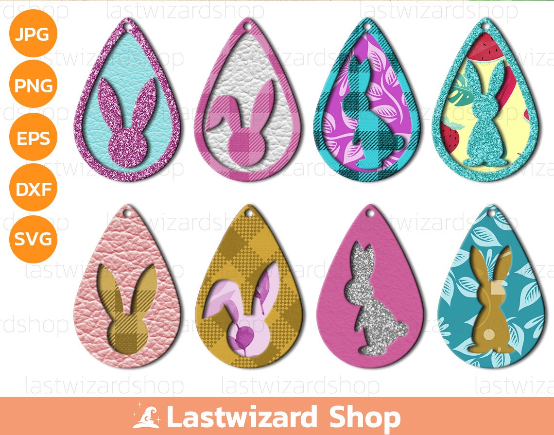 Bunny Earrings Svg Bunnies Earrings Svg Easter Svg Rabbit - Etsy