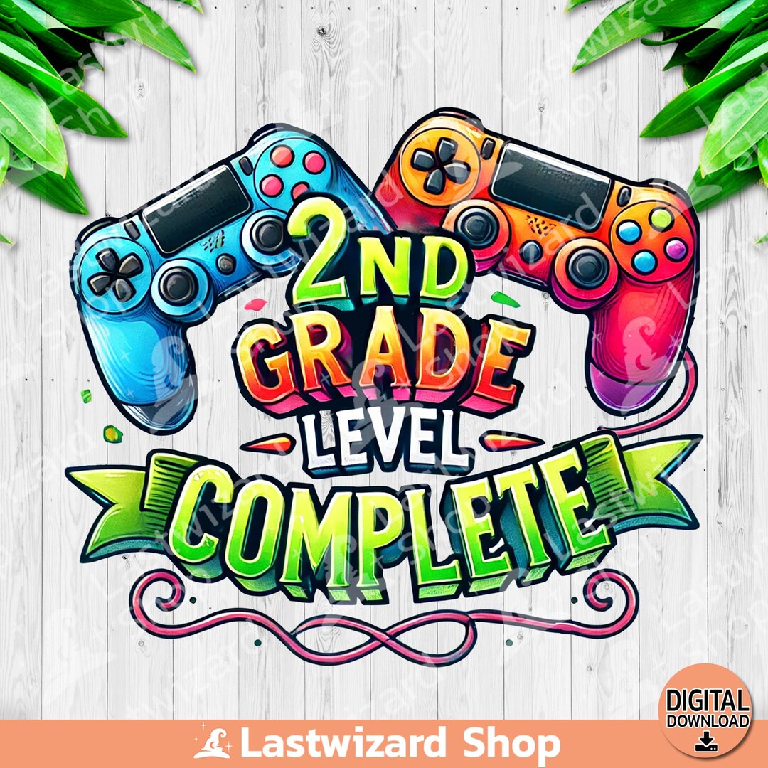 2nd Grade Level Complete PNG, Boys 2nd Grade Graduation Sublimation ...